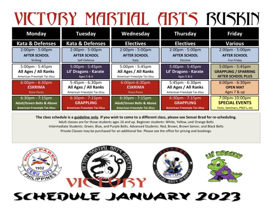 Schedule - Victory Martial Arts Academy - Tampa Bay's Premier Martial ...